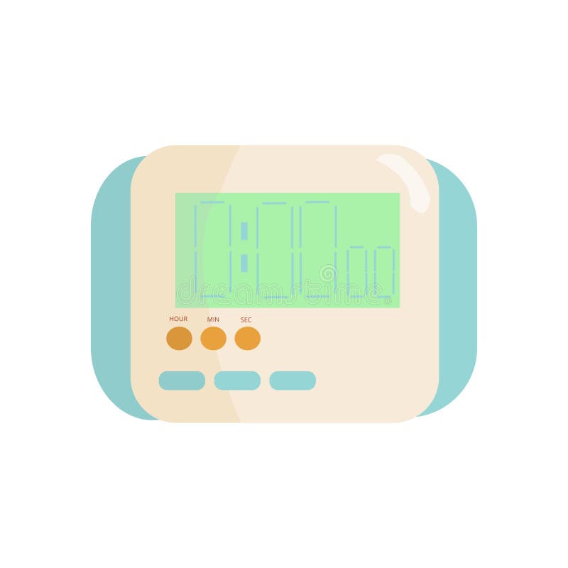 Rectangular Kitchen Timer Cartoon Icon Vector Illustration Stock Vector ...