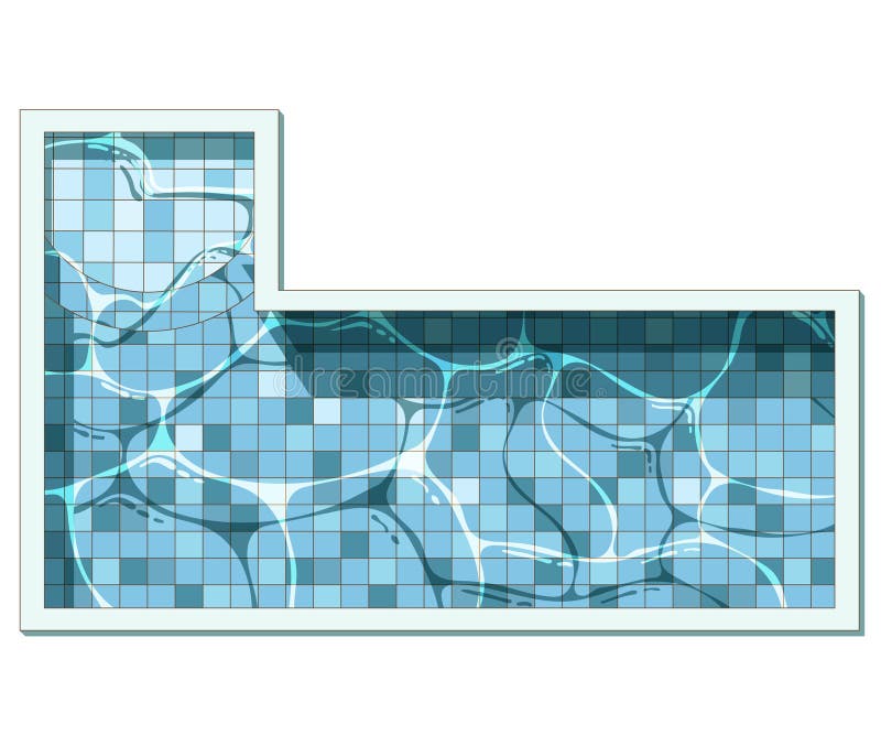 Rectangular L-shaped Swimming Pool Stock Vector - Illustration of ...