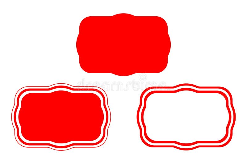 Rectangular Label Tag Frame Design Set Stock Vector - Illustration of ...