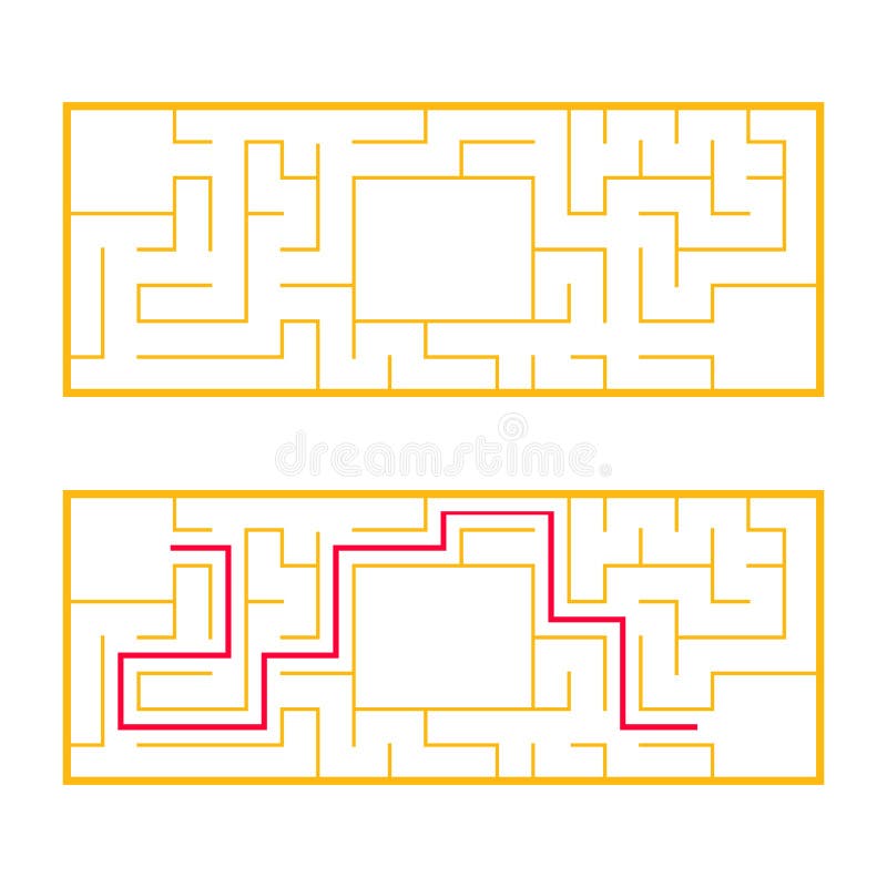 Rectangular Labyrinth, Maze. an Interesting and Useful Game for Preschoolers. an Easy Puzzle ...