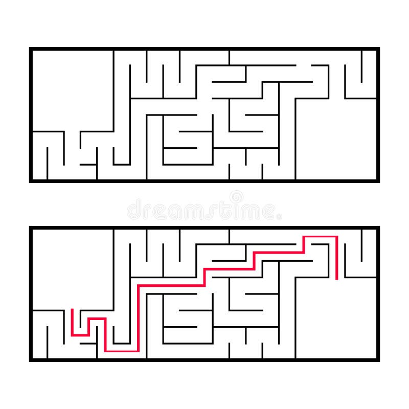 Rectangular Labyrinth, Maze. an Interesting and Useful Game for Preschoolers. an Easy Puzzle ...