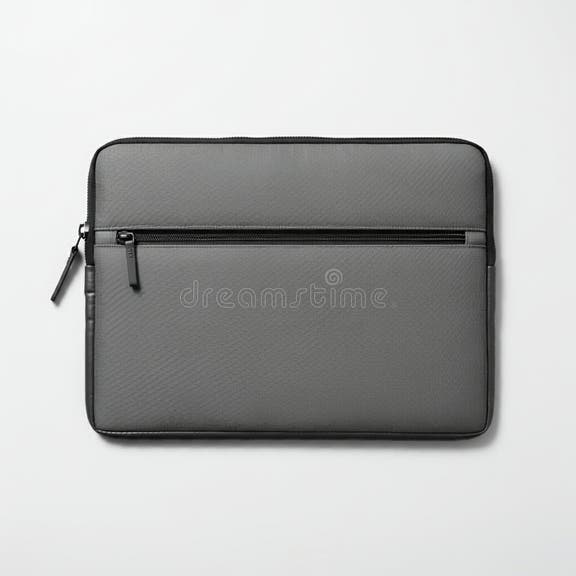 Rectangular Laptop Sleeve, Made of Gray Fabric with a Simple, Textured ...