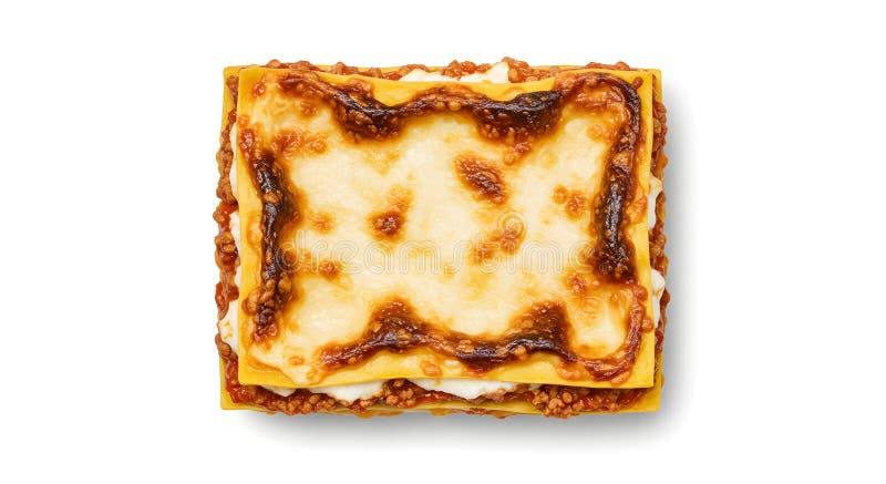 Rectangular Lasagna with a Golden-brown, Slightly Charred Cheese Top ...