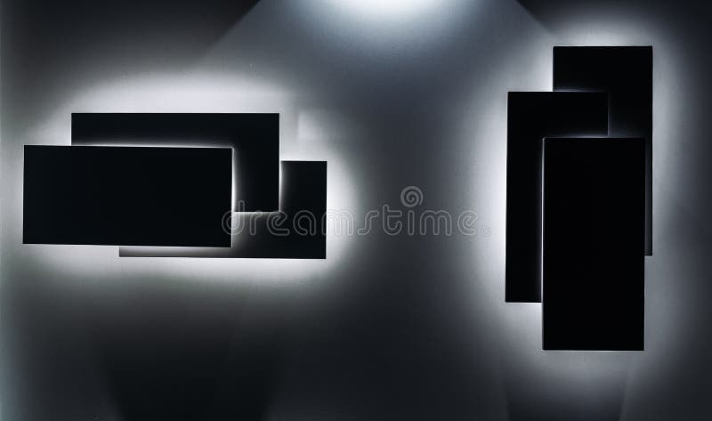 Rectangular LED Wall Lamps. LED Lighting in a Modern Interior Stock ...