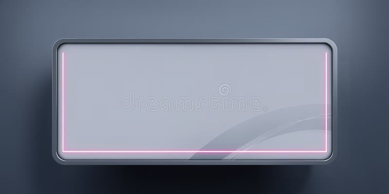 A Rectangular Light Box with a Gray Frame and a Pink Neon Light on a ...