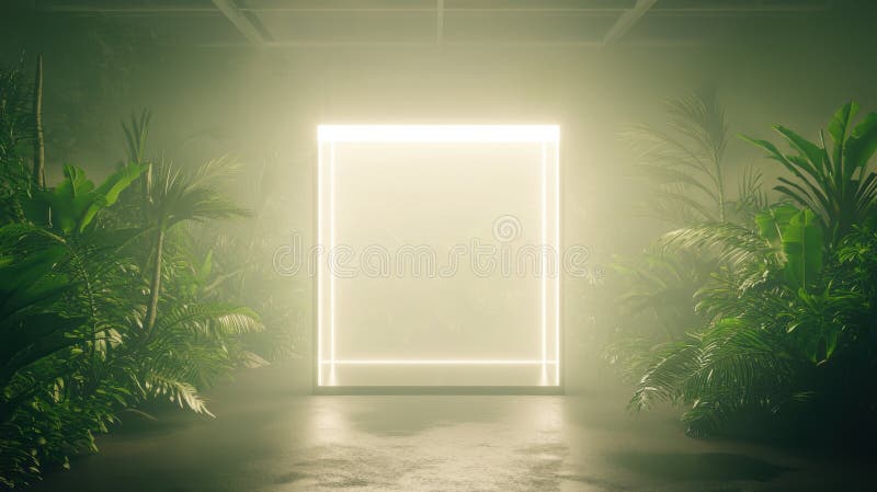 A Rectangular Light Source in a Jungle Setting. Stock Photo - Image of ...