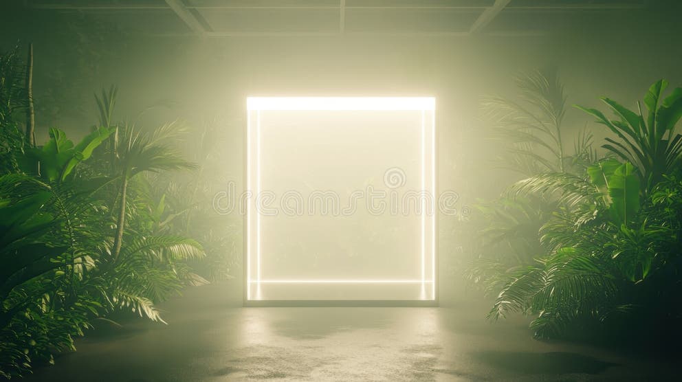 A Rectangular Light Source in a Jungle Setting. Stock Photo - Image of ...