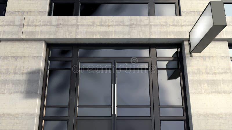 Rectangular Lightbox Sign Outside Shop Facade Stock Illustration ...
