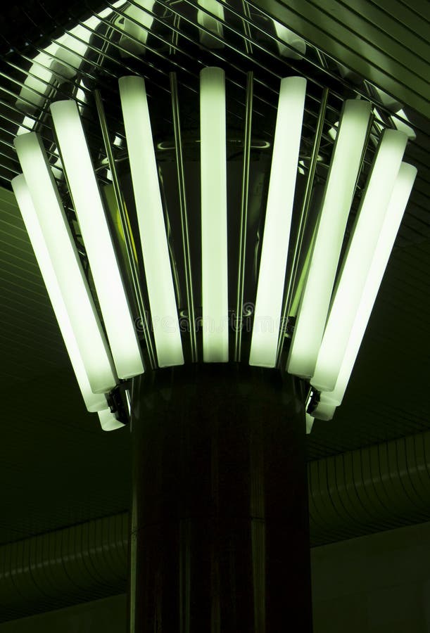 Rectangular Lights on a Granite Column, in a Circle Stock Image - Image ...