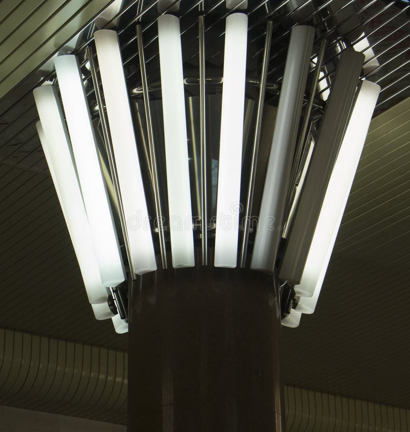 Rectangular Lights on a Granite Column, in a Circle Stock Photo - Image ...