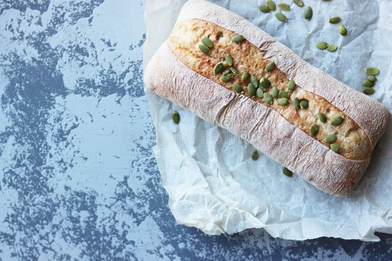 Rectangular Loaf of Bread Isolated on a White Background, Top View ...