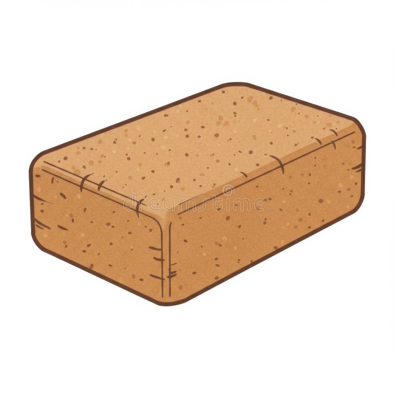 Rectangular Loaf of Brown Bread Illustration Stock Illustration ...