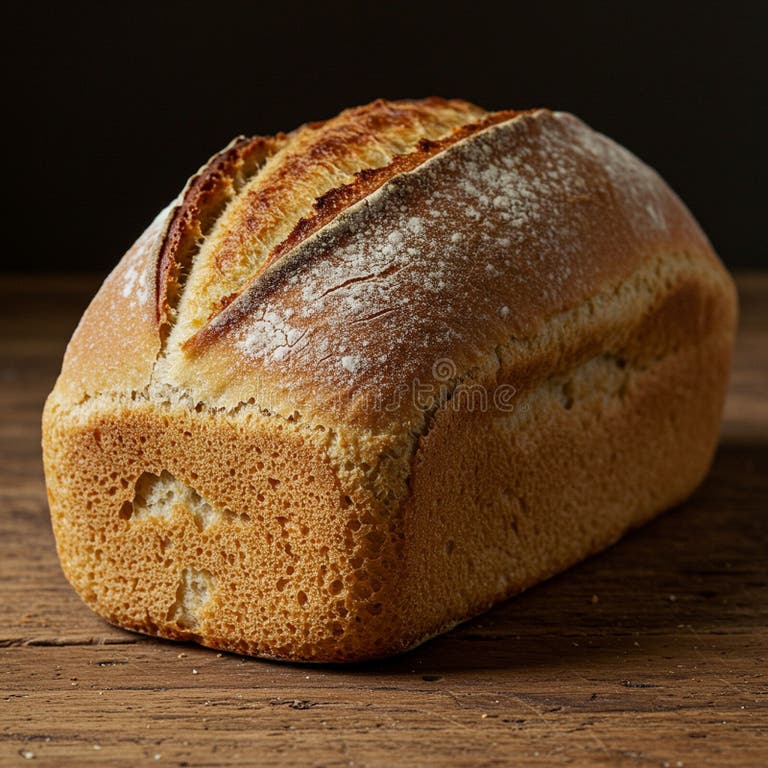 Rectangular Loaf of Crusty Bread with a Golden-brown Crust, Slightly ...