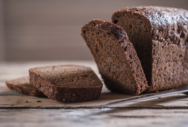 Rectangular Loaf of Rye Bread with Coriander Stock Image - Image of ...