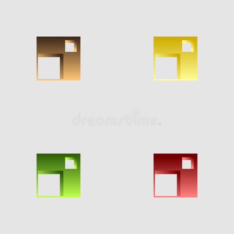 Rectangular Logo with Gradations of Color Stock Vector - Illustration ...