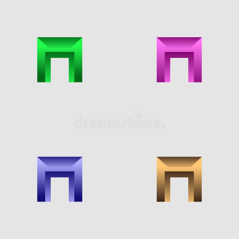 Rectangular Logo with Gradations of Color Stock Vector - Illustration ...