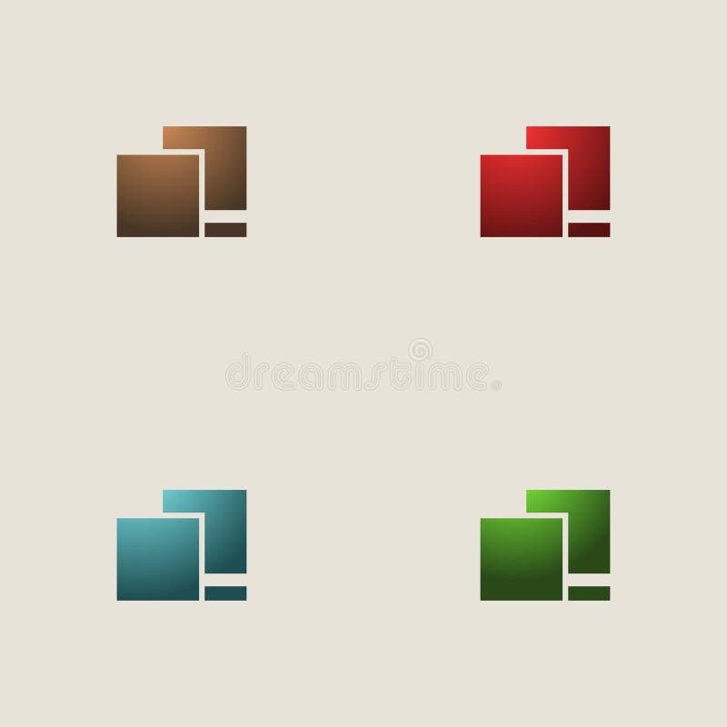 Rectangular Logo with Gradations of Color Stock Vector - Illustration ...