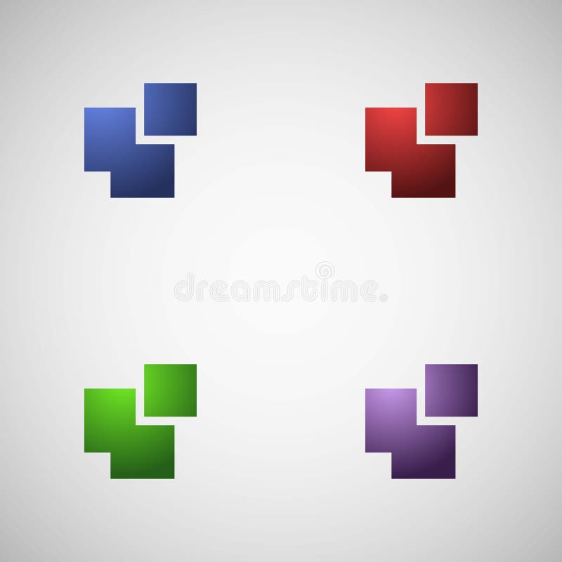 Rectangular Logo with Gradations of Color Stock Vector - Illustration ...