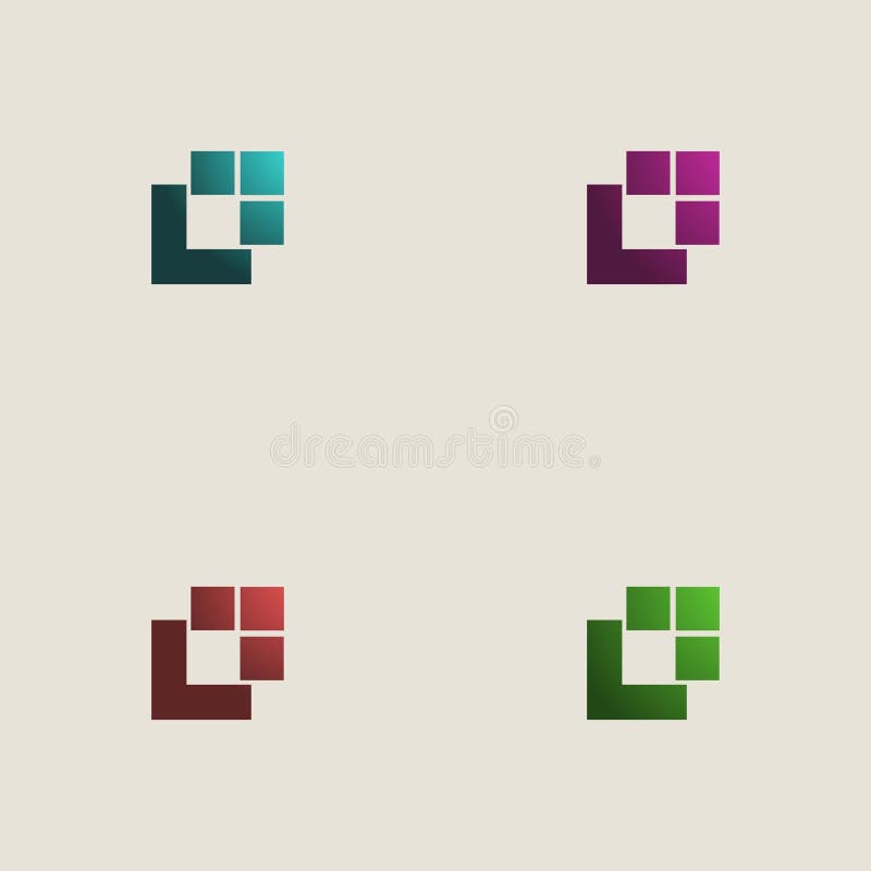 Rectangular Logo with Gradations of Color Stock Vector - Illustration ...