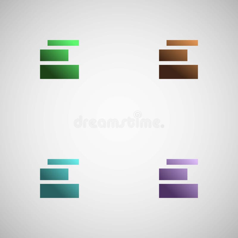 Rectangular Logo with Gradations of Color Stock Vector - Illustration ...