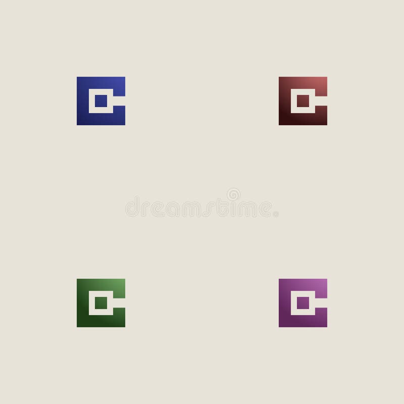 Rectangular Logo with Gradations of Color Stock Vector - Illustration ...