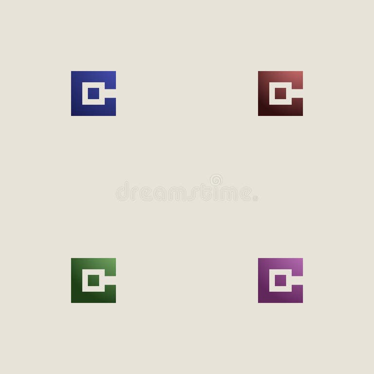 Rectangular Logo with Gradations of Color Stock Vector - Illustration ...