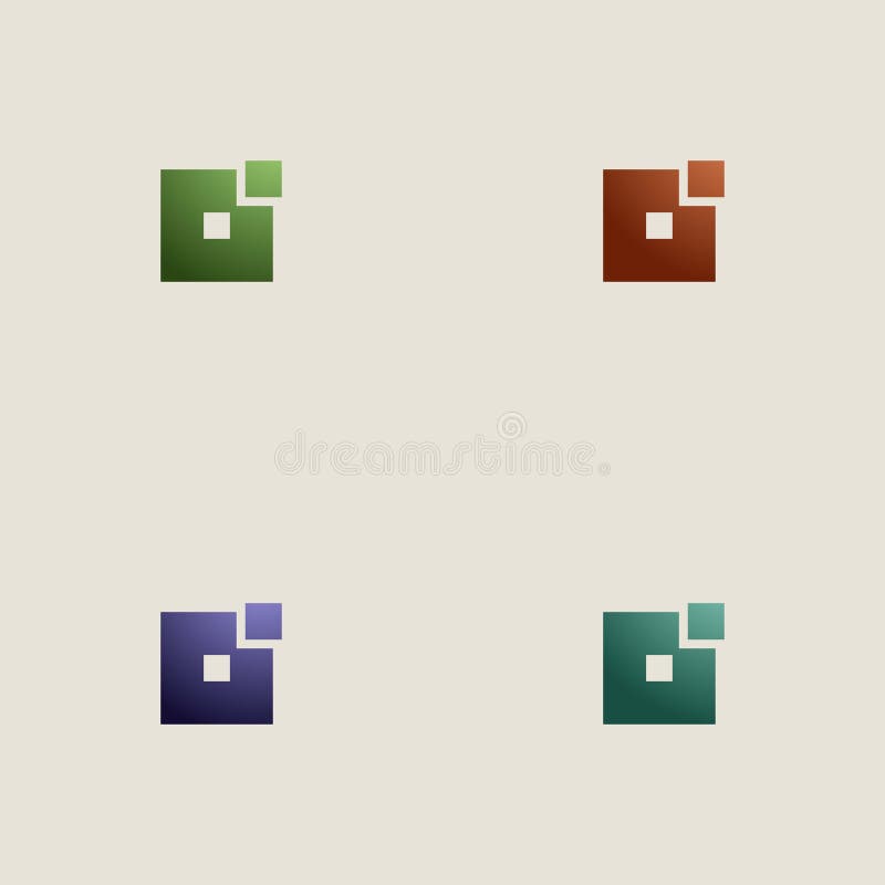 Rectangular Logo with Gradations of Color Stock Vector - Illustration ...