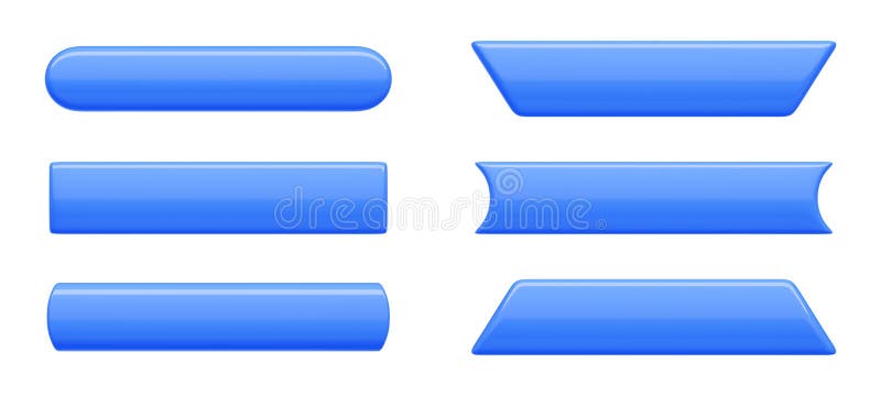 Rectangular Long Button with Rounded and Sharp Borders 3d Render ...