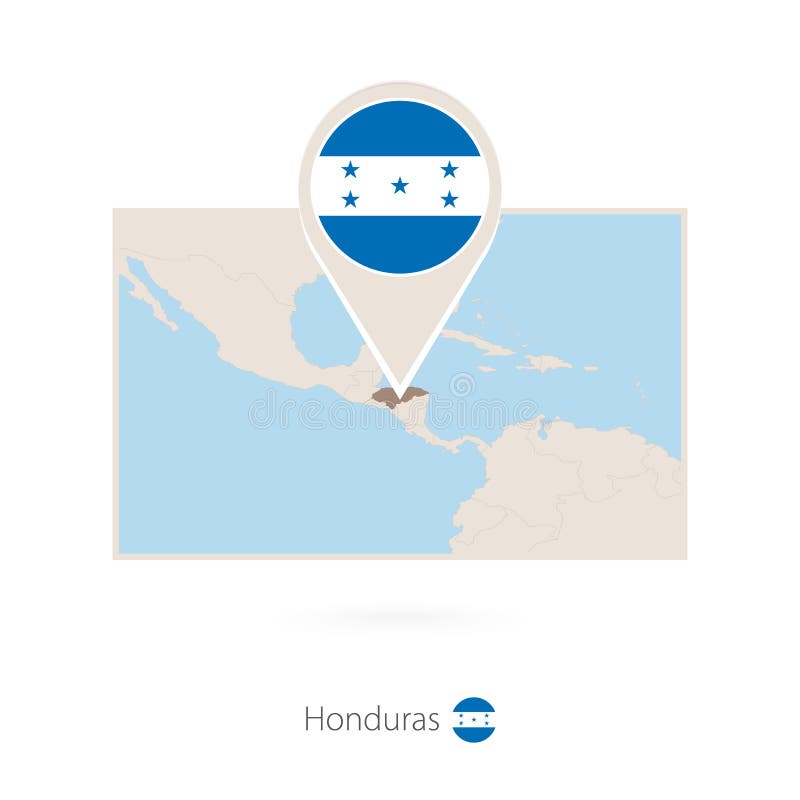 Map Icon of Honduras. Blue Map of Central America with Highlighted ...