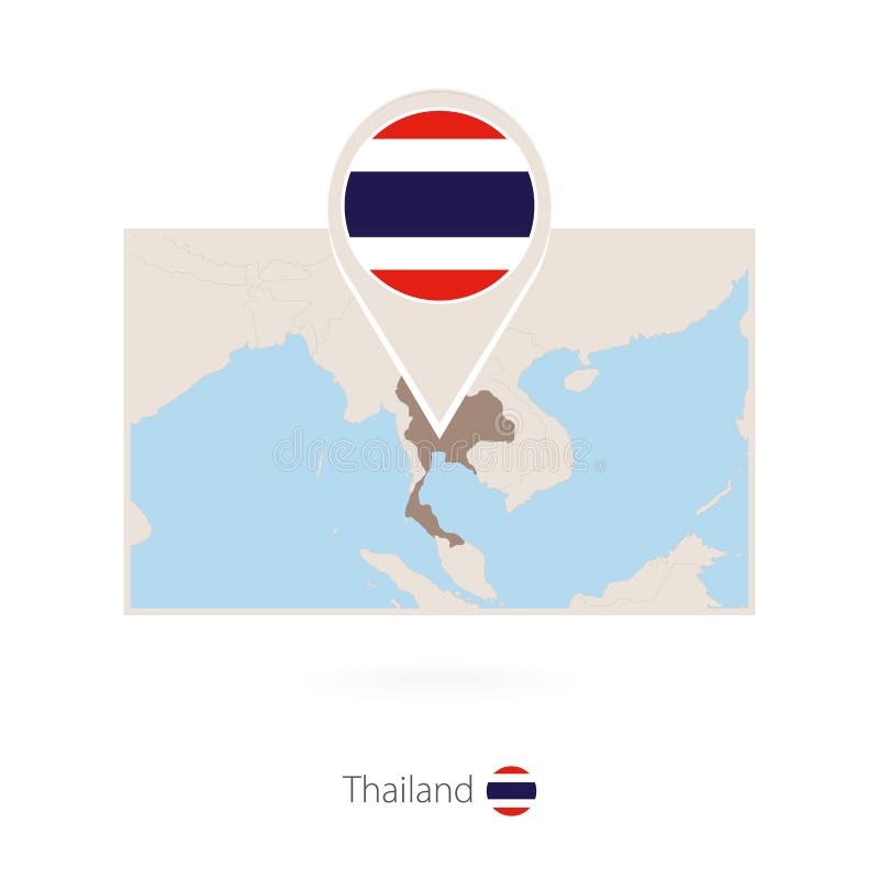 Map Icon of Thailand. Blue Map of Asia with Highlighted Thailand in Red ...