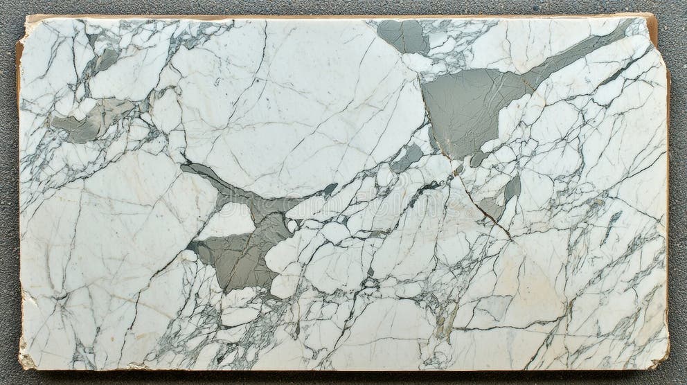 A Rectangular Marble Slab with a White and Gray Marble Pattern. Stock ...