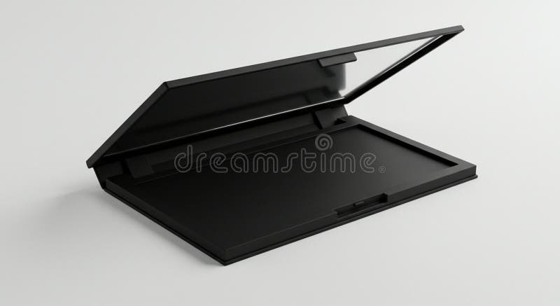 Rectangular, Matte Black, Empty Makeup Palette Featuring an Open Hinged ...