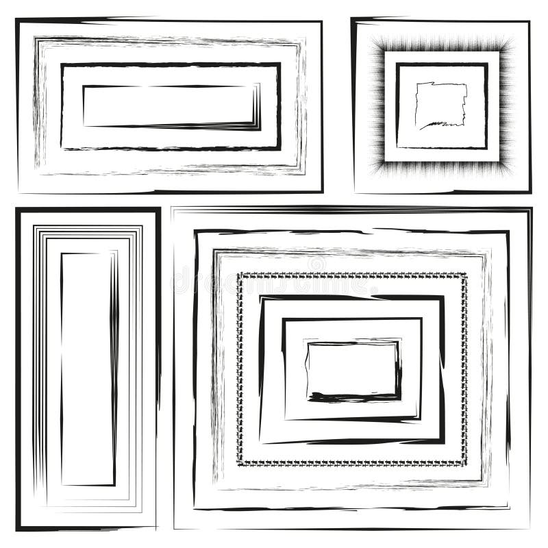 Rectangular Maze Figure. Hand Drawn Shape. Black Contour Vector ...