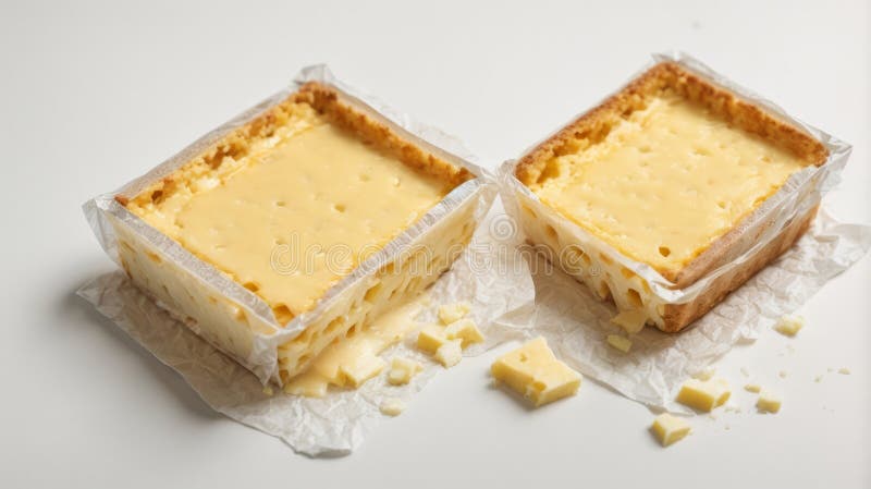 Rectangular Melted Cheese in Packing and without Packaging Stock ...