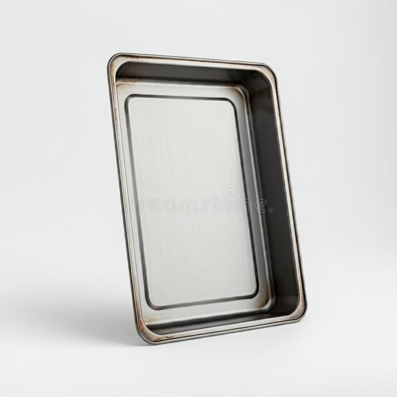 Rectangular Metal Baking Pan with Slightly Rounded Corners Displayed at ...