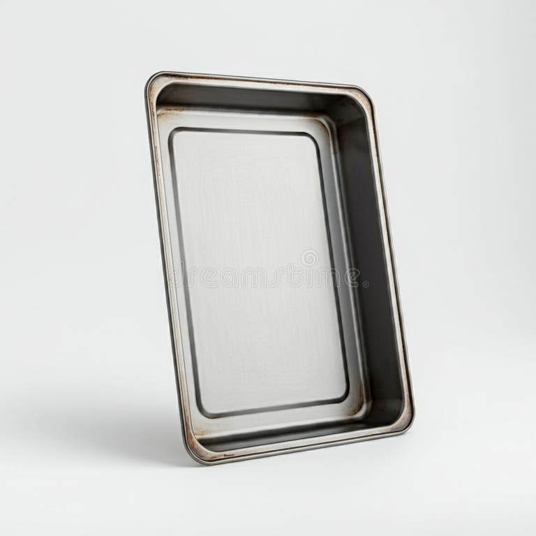 Rectangular Metal Baking Pan with Slightly Rounded Corners Displayed at ...