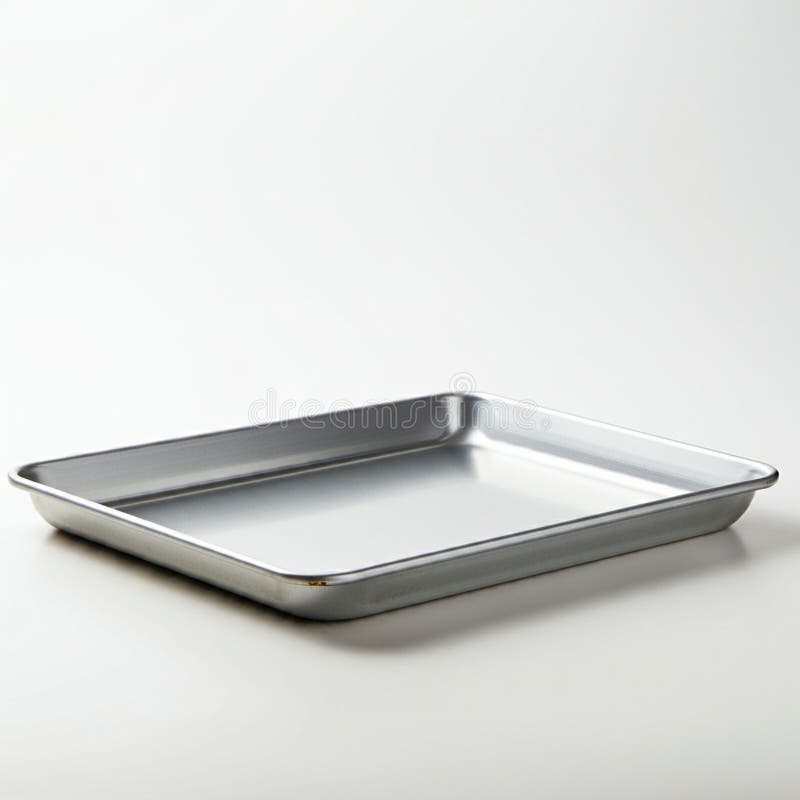 Rectangular Metal Baking Tray with Raised Edges, Commonly Used in ...