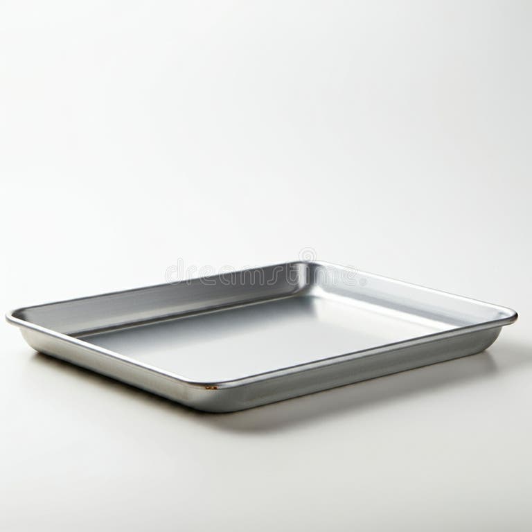 Rectangular Metal Baking Tray with Raised Edges, Commonly Used in ...