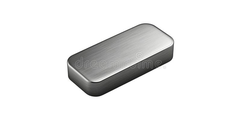 Rectangular Metal Object. Industrial Design and Material Focus Isolated ...