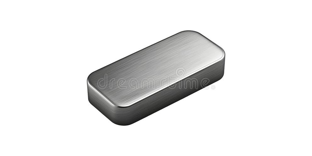 Rectangular Metal Object. Industrial Design and Material Focus Isolated ...