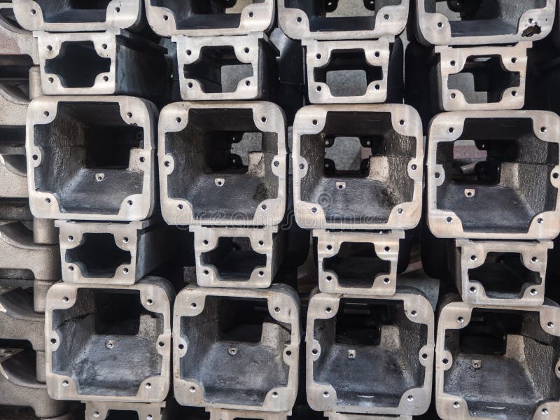 Rectangular metal pipe stock photo. Image of water, factory - 84979462