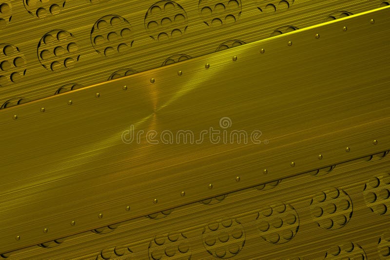 Rectangular Metal Plate with Rivets on Circular Grille Background Stock ...