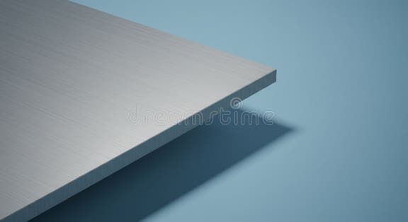 Rectangular Metal Sheet with a Brushed Surface Texture, Positioned ...