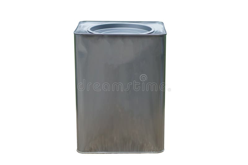 Rectangular Metal Tin Can on White Background. Stock Image - Image of ...