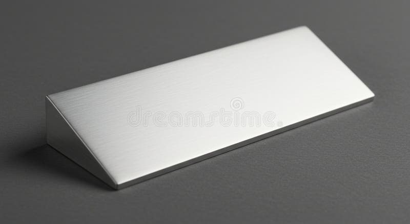 Rectangular Metal Wedge, Brushed Silver Finish, Resting on a Dark ...
