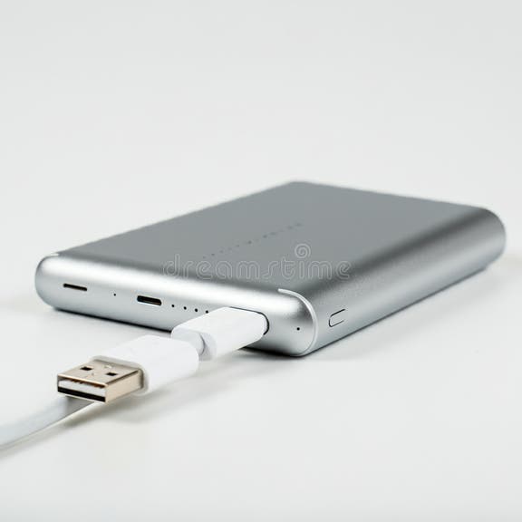 Rectangular Metallic Power Bank with Smooth Finish, Featuring Rounded ...