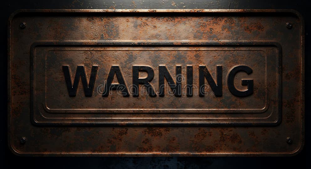 Rectangular Metallic Sign with a Rusted, Distressed Texture Features ...