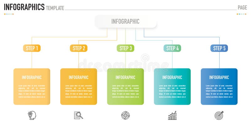 Rectangular Mind Map Infographic for Business Presentation Stock Vector ...