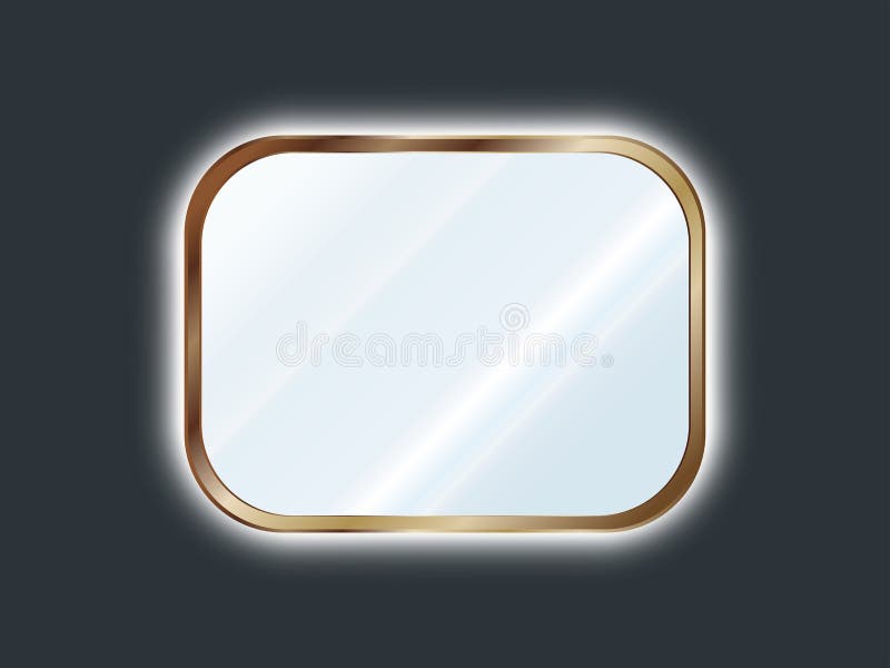 Rectangular Mirror with Rounded Edges in a Bronze Frame with LED ...