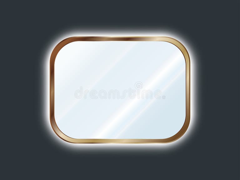 Rectangular Mirror with Rounded Edges in a Bronze Frame with LED ...